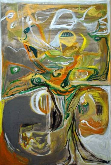Abstract paintings by artist Vidya Dengle