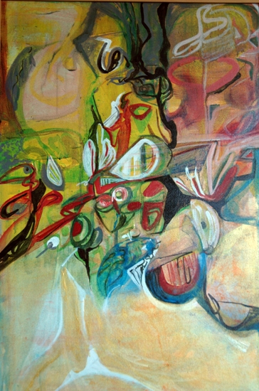 Abstract paintings by artist Vidya Dengle