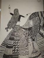 Girl mandala art Painting by Jainil Bhavsar