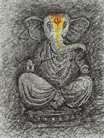 Ganpati Bappa drawing Painting by Avani Songire