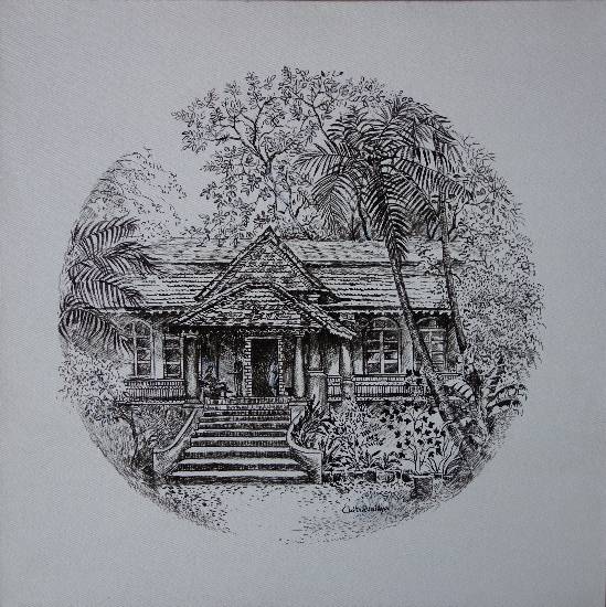 Goan House - 5 (from the series - Houses of Goa paintings), Print by ...