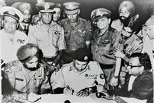 INSTRUMENT OF SURRENDER: Signing at Dacca, 16th December 1971, Photo by ...