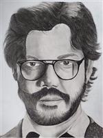 Money Heist Professor Painting by Shauryaditya Rotawan