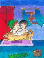 Cuddle Time Painting by Nandana Murali
