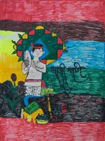 My Marathi Painting by Raj Kumar Mukane