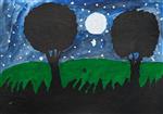 Delightful Moon night Painting by Apsara Gavade