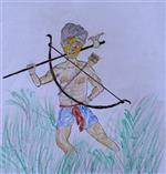 Tribal boy Painting by Dilip Mattami