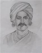 A revolutionary Raghoji Bhangare Painting by Jaykumar Lonsavade
