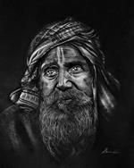 Shadhu ji Painting by Shivam Chauhan