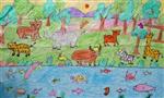 Save Forests and Save Animals Painting by Veekshith Rustumpet