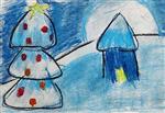 Snow fall Painting by Avigna Sree