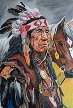 Tribe Leader With His Horse Painting by Pratham Chauhan