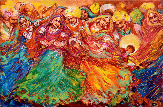 Utsav, Painting by Professional Artist Debjani Datta