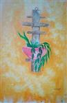 The Red Flower Pot Painting by Nandita Sharma