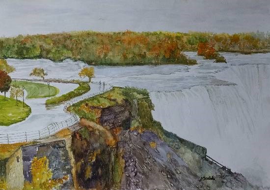 Niagara Falls Painting by Mrudula Bapat