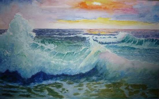 Waves Painting by Mrudula Bapat