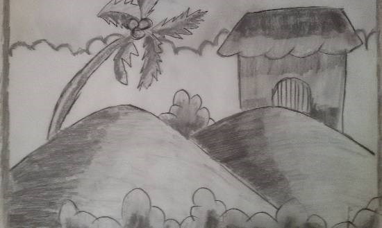 Natural Scenery Pencil Drawing For Kids Nature Drawing With Pencil