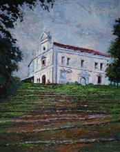 Goan church, Print by Professional Artist Chitra Vaidya